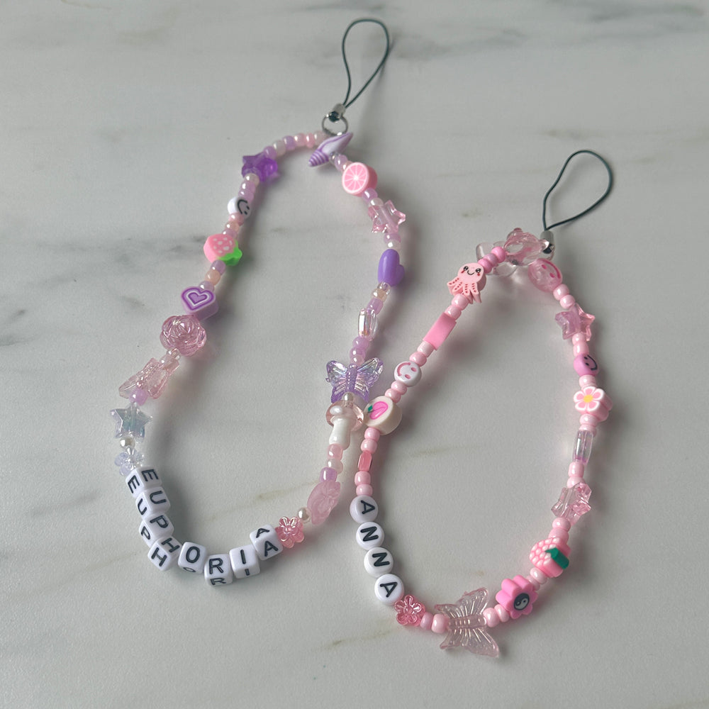 custom beaded phone strap